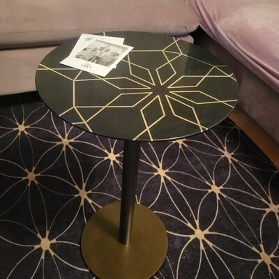 Handmade Blue Glass Mosaic Unique Round Table for Living Room Decor ...