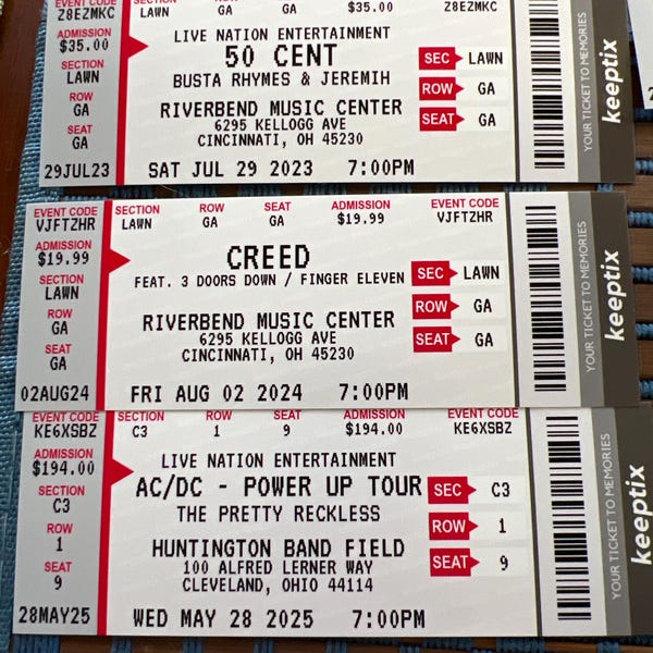 Physical, Printed Concert Ticket Stubs for Gifts & Memories - Etsy