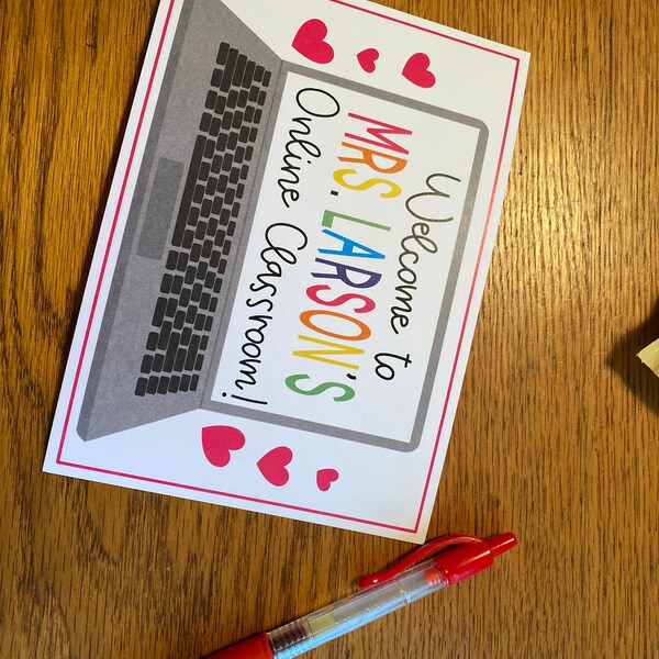 Online Classroom Welcome Postcards for Students - Distance Learning ...