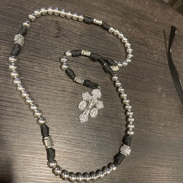 Miniature 9 Crusader Templar Red Cross Anglican Rosary. 6mm Stainless ...