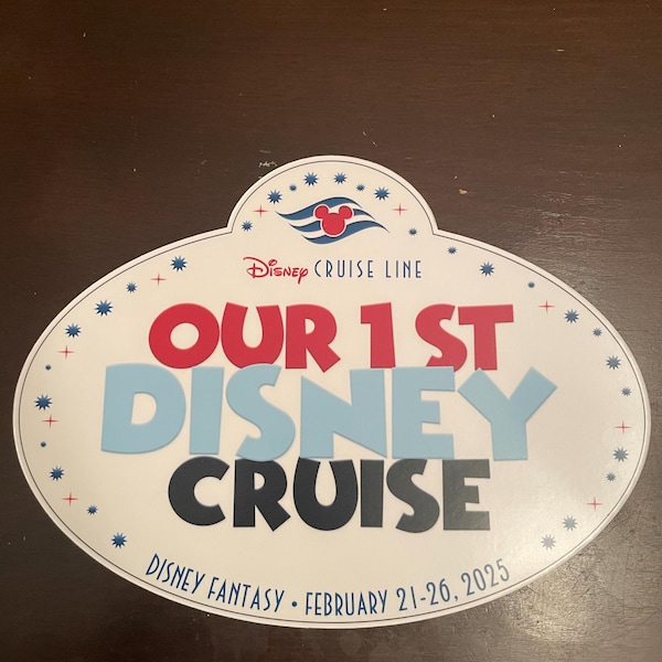 Our 1st Disney Cruise Ship Name Tag Family Magnet - Personalized Disney ...