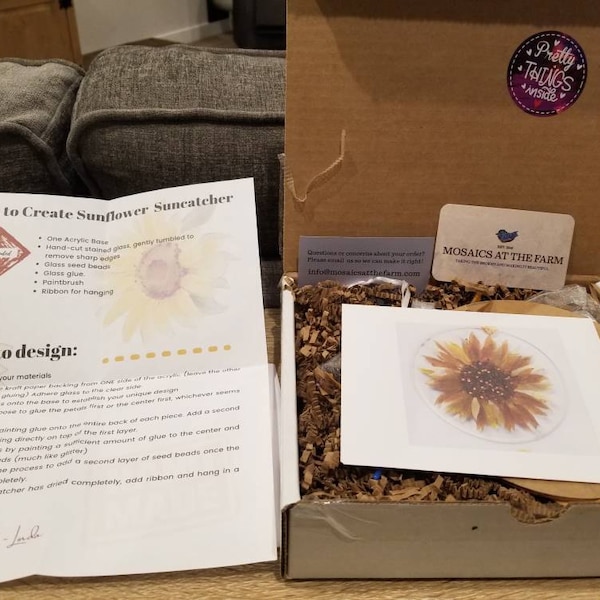 Craft Kits for Adults, Sunflower Kit, Sunflower Mosaic, Mosaic Kit ...