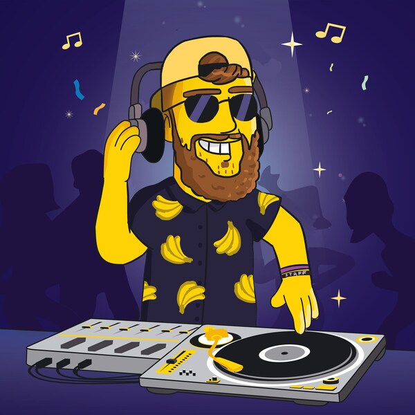 DJ Gift - Custom Portrait From Your Photo as Yellow Cartoon Character ...