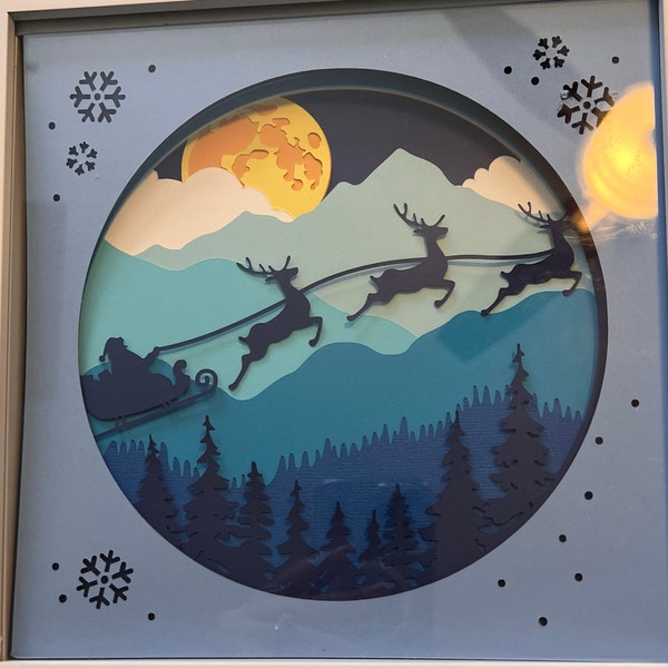 3D Santa Svg - Shadow Box Svg, Christmas Svg, Layered Svg - Etsy