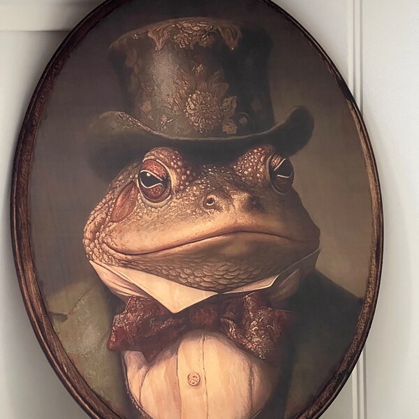 Mr Frog Victorian Portrait Vintage Style Cottagecore Animal Wall Art ...