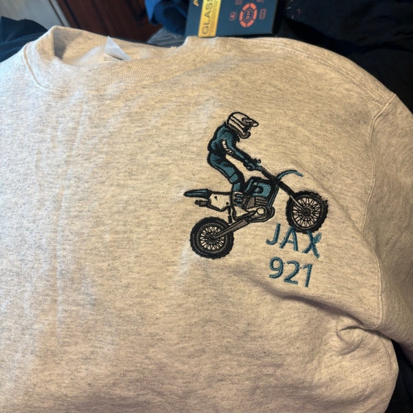 Motocross Rider - Machine Embroidery Design. Dirt Bike Embroidery ...