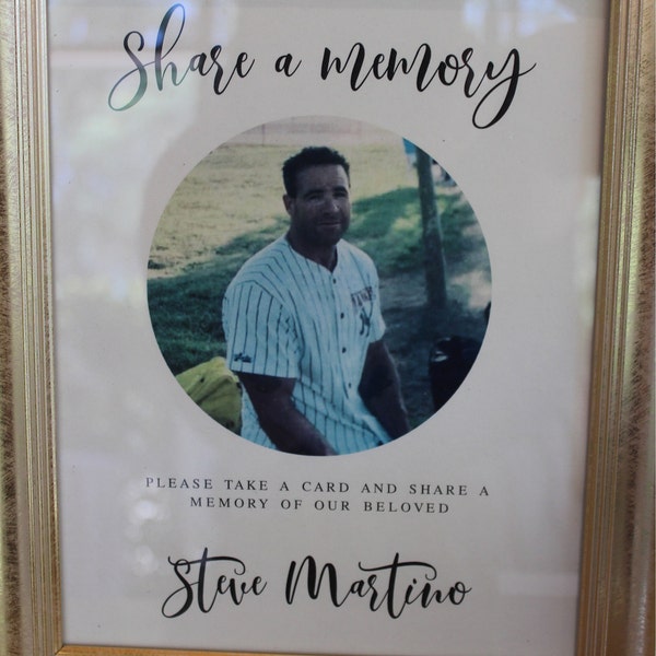 Share A Memory Sign and Cards Templates, Edit With Templett, Memorial ...