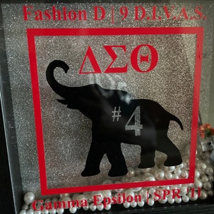 The ORIGINAL Personalized Elephant Shadow Box Delta Sigma Theta ...
