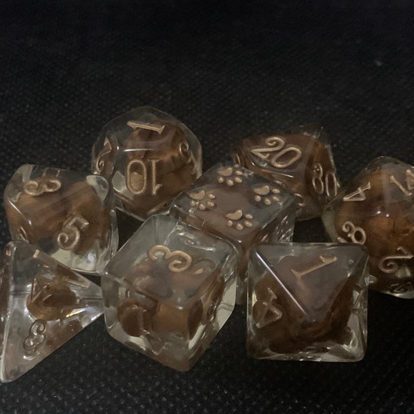 Coffee Bean Dnd Dice Set: Real Coffee, Copper Font - Etsy
