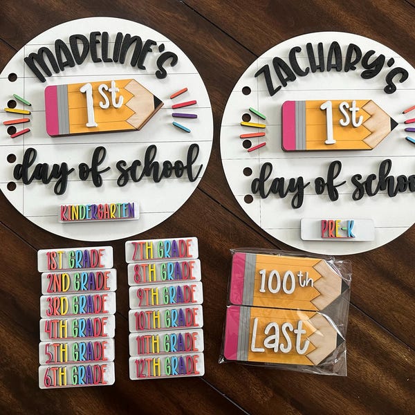 Interchangeable First Day of School Sign, 100th Day of School School ...