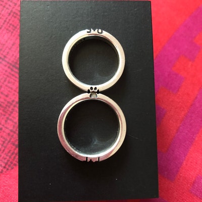 Matching Ringshis and Her, Couples Ring Set, Split Heart Band, Silver ...