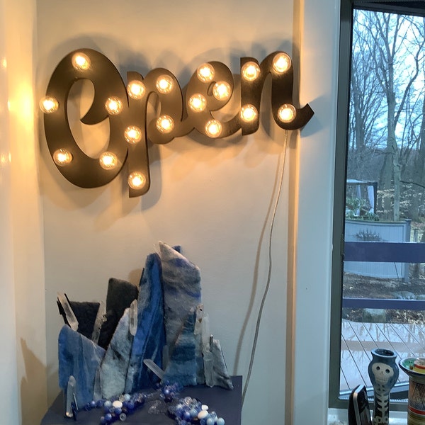 In Stock Open Sign Lighted Marquee Large Custom Vintage Inspired Wood ...