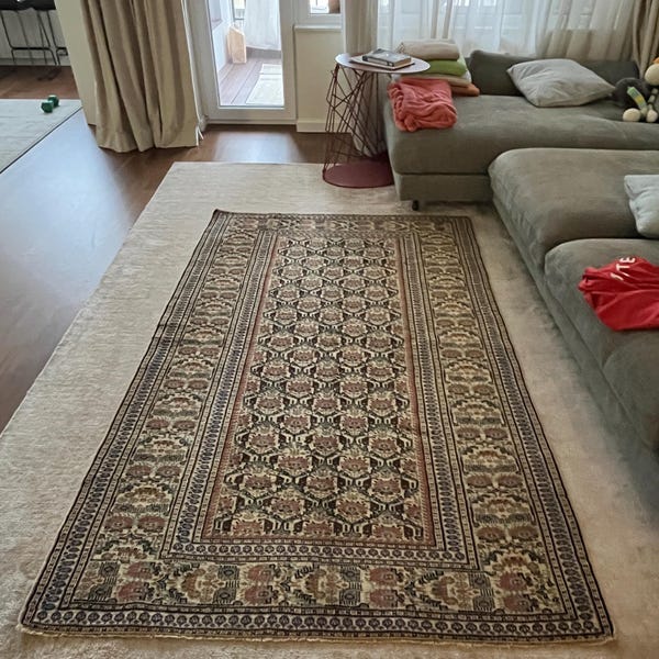 Geometric Area Rug 4X6, Turkish Rug, Oriental Rug, Oushak Rug, Turkey ...