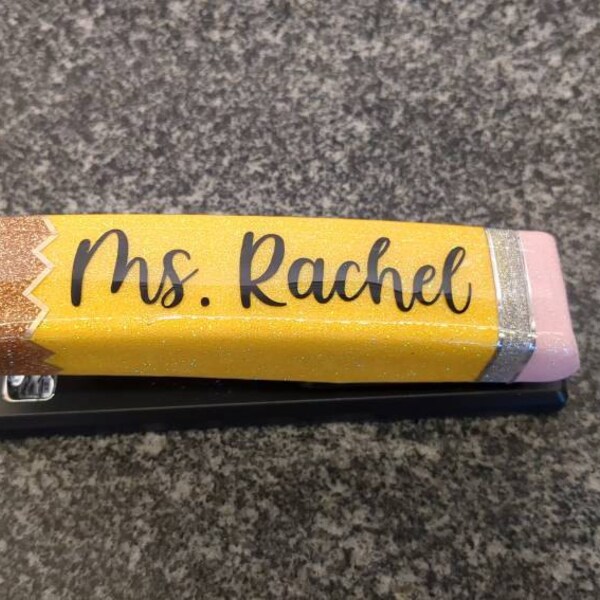 Personalized Custom Pencil Glittered Resin Staplers - Etsy