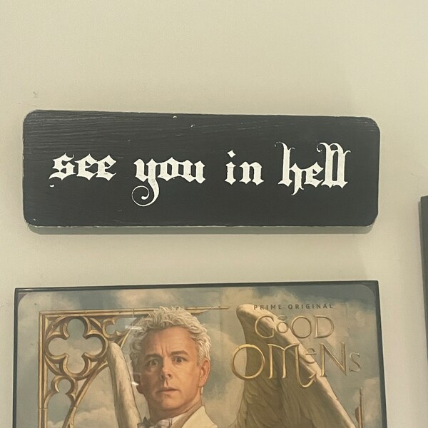 See You in Hell Wall Decor, Goth Home, Gothic Wood Sign, Halloween Wall ...