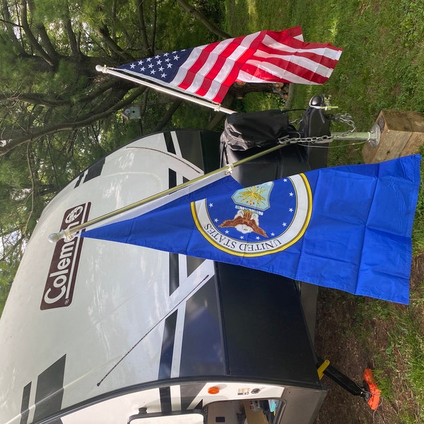 Camper Double Flag Pole Mount - RV Flag Holder - Freedom Jack - Etsy