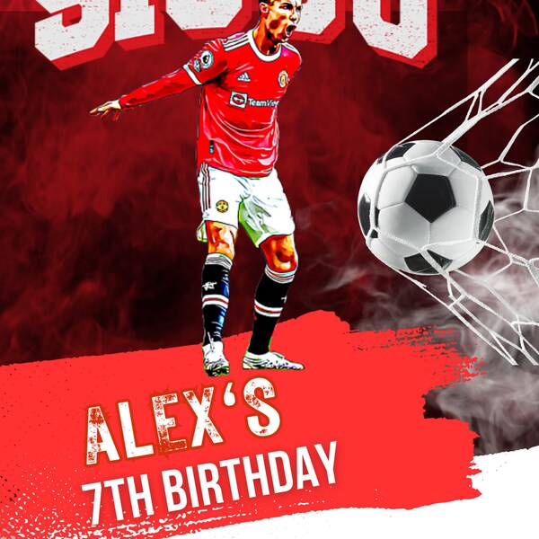 Cristiano Ronaldo Birthday Invitation: Customizable CR7 Party (digital ...