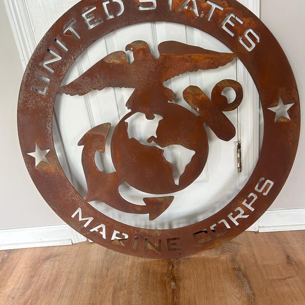 Metal Marine Corps USMC Crest Custom Plasma Cut Sign Art Military - Etsy