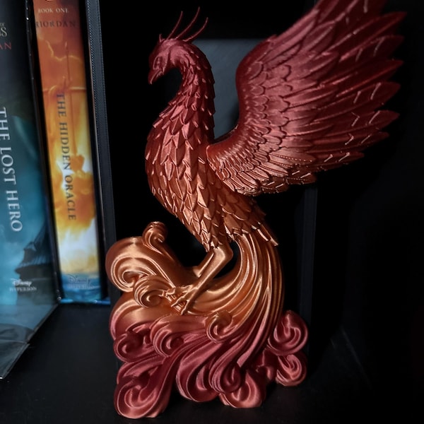 Emerging Phoenix Bookend/book Nook | Bookish Decor | Unique 3D Printed ...