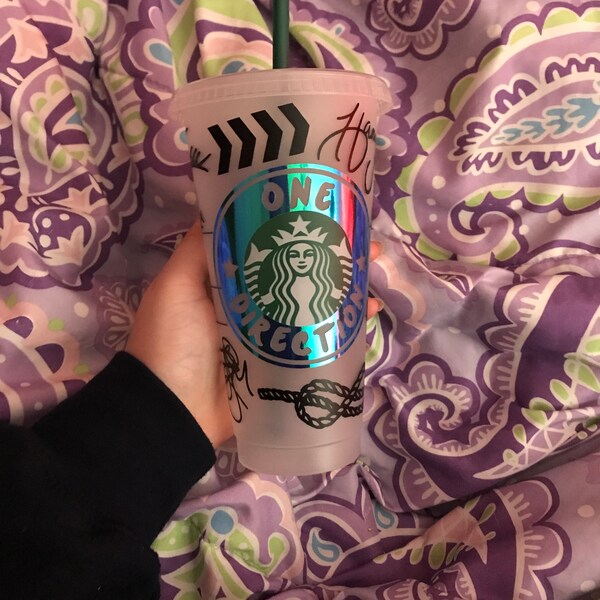 One Direction Starbucks Cup - 1D Tattoo Cold Cup - 1d Coffee Cup ...