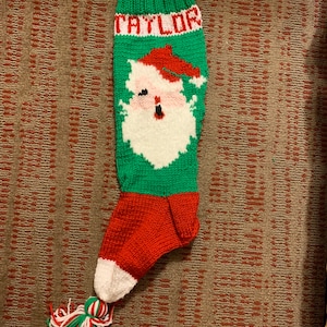 PDF Jeweled Santa Face Christmas Stocking Knitting Vintage Pattern ...