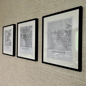 Custom City Map With Street Names Hometown Poster Wall Art | Etsy