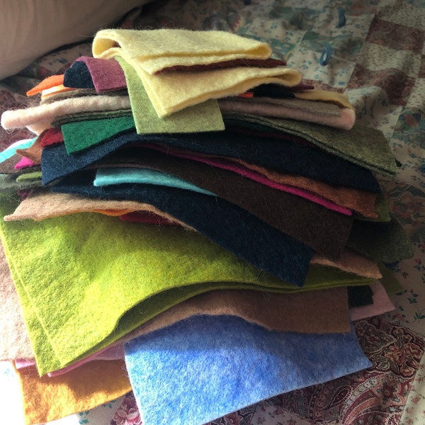 Pre-washed Wool Felt Penny Rug Kit Summer Breeze Penny Lane Primitives ...