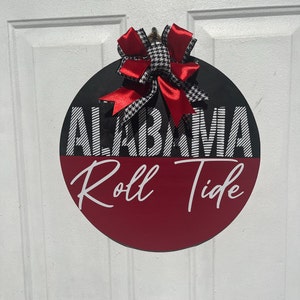 Front Door Decor Wreath Alabama Roll Tide Door Hanger - Etsy