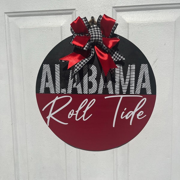 Front Door Decor | Wreath | Alabama Roll Tide | Door Hanger | College ...