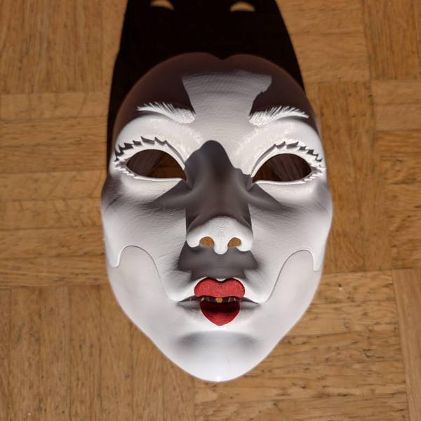 3D Printed Multi Color Hellequin Mask - Etsy