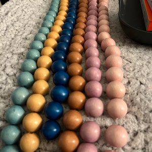 Pink Abacus Wood Beads: Natural Organic Rondelle Dyed Wooden | Etsy