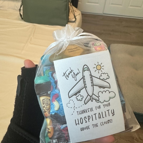 Printable Flight Attendant Gift Tag, Flight Crew Care Package Labels ...