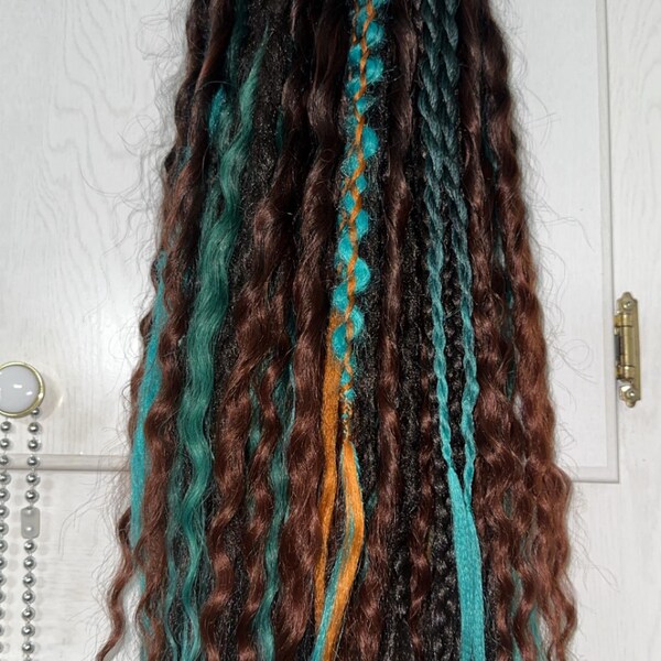 DE Black White Crochet Dreads Set of Synthetic Dreadlocks Hair ...