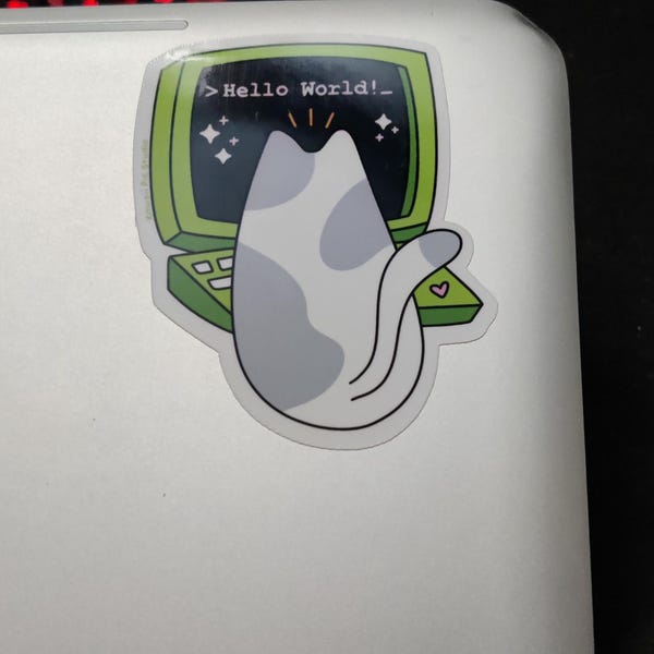 Coding Cat Cute Enamel Pin, Hello World Nerdy Gift, Cute Animal ...