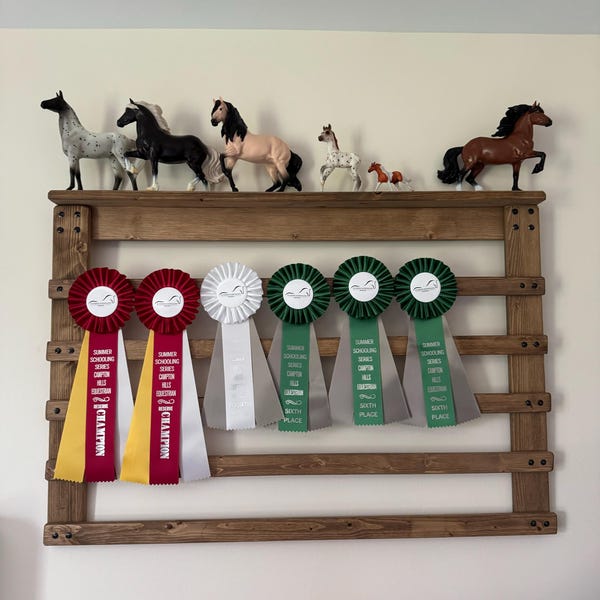 Wooden Award Display Rack: 36" for Organizing Rosettes Earned in Dog ...