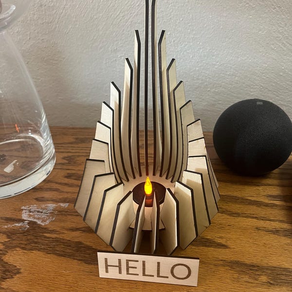 Tealight Candle Holder Bundle Svg Template Glowforge Wooden Candle ...