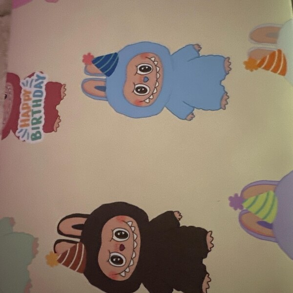 Labubu Birthday Card, Cute Happy Birthday Cake Card, Labubu Birthday ...