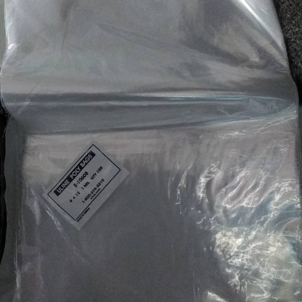 100 Clear Clear Poly Bags Large Plastic 1 Mil Flat Open Top Packing