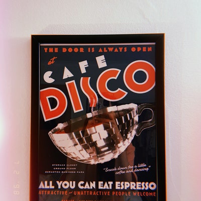 The Office Cafe Disco Poster Print Vintage Style Advertising Poster ...