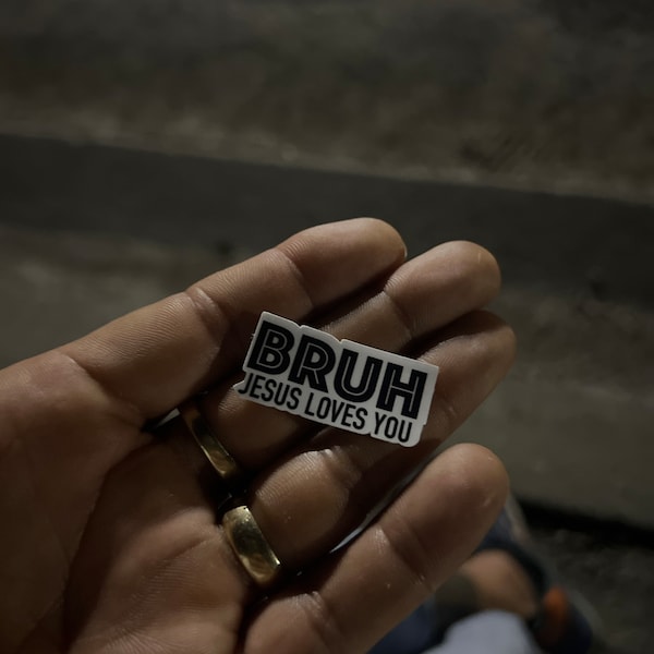 Bruh Jesus Loves You Sticker - Jesus Water Bottle Laptop Sticker ...