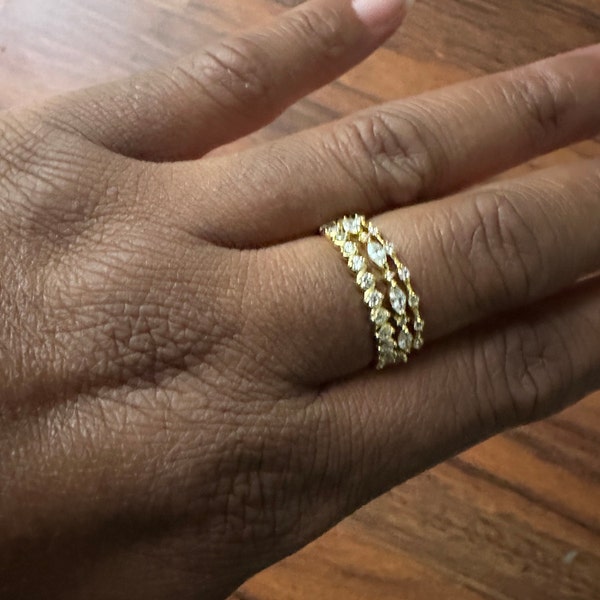 Diamond Stacking Ring Set by Caitlyn Minimalist Set of 3 Dainty ...