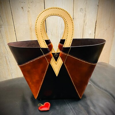 Leather Tote Pattern PDF the Lizzie Bag by Leatherhubpatterns - Etsy