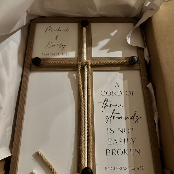 A Cord of Three Strands Unity Ceremony Idea Cross Braid Wedding Signage ...