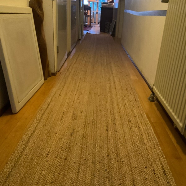 Natural Jute Rug, Runner Rug, Jute Runner Rug, Vintage Style Custom ...