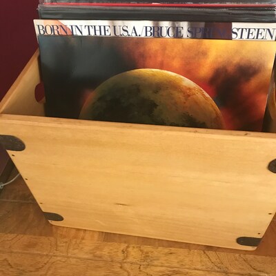 Retro Record Box Handcrafted Vintage Style Vinyl Album Crate Model 355 ...