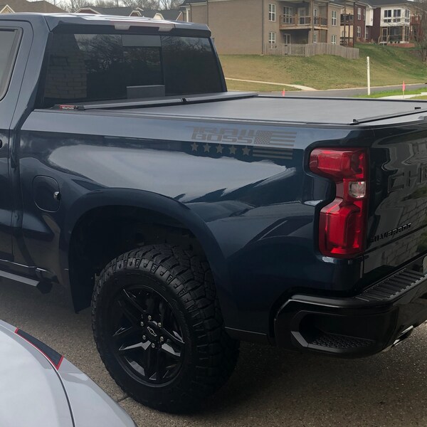 Chevy Silverado TRAIL BOSS American Flag Fender Badges Decals (set of 2 ...
