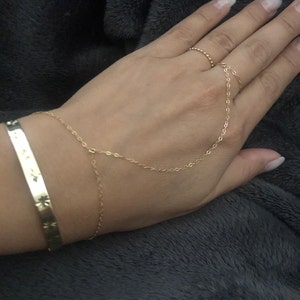 Simple Hand Chain Bracelets in 14K Gold Filled and Sterling Silver ...