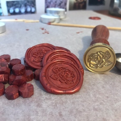 Rose Wax Seal Stamp ,custom Rose Sealing Wax Stamp, Wedding Invitation ...