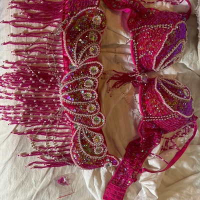 Samba Belly Dance Costume FREE SHIPPING Hand Beaded White - Etsy