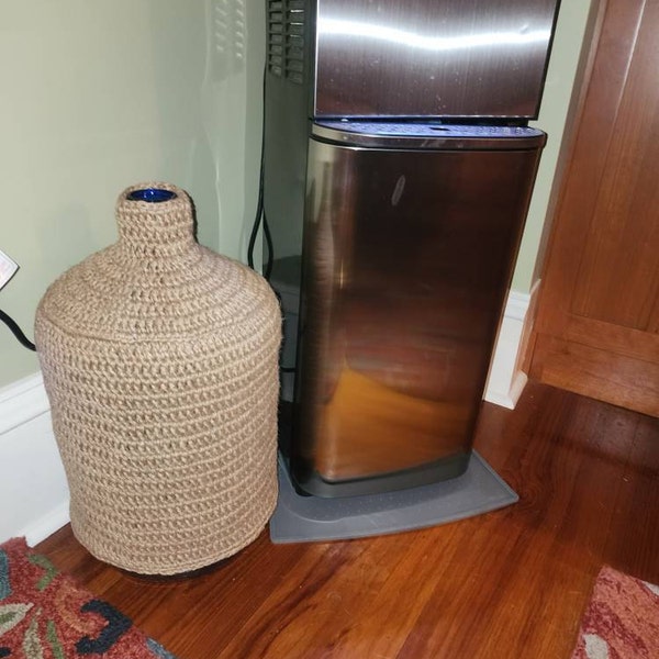 Crochet 5-gallon Water Jug Cover, Handmade Decorative Jute Cover for 18 ...